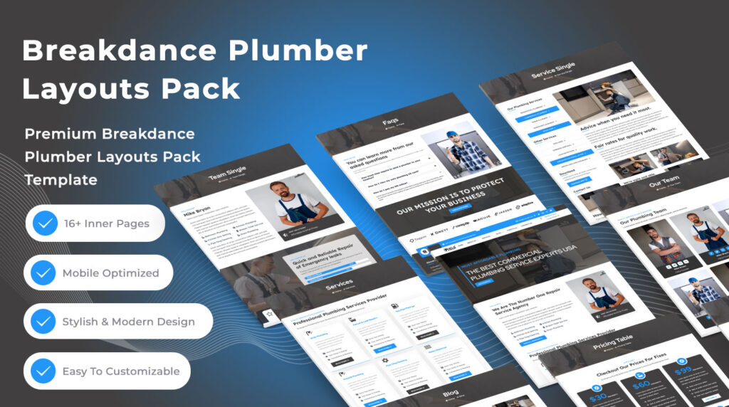 Breakdance Plumber Layouts Pack