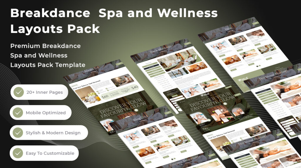 Breakdance Spa And Wellness Layouts Pack