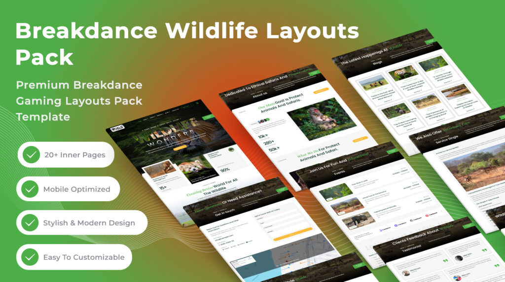 Breakdance Wildlife Layouts Pack