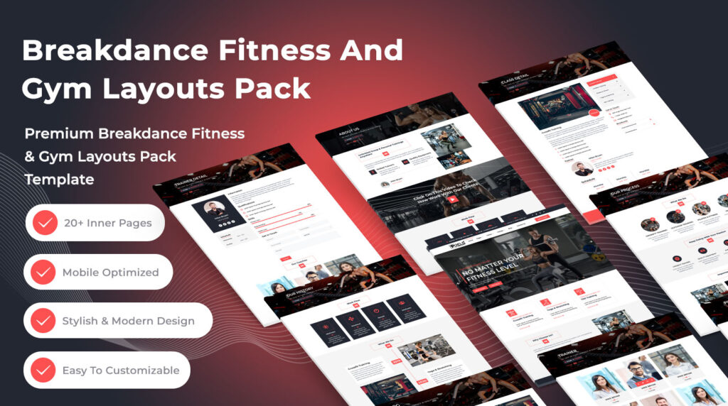 Breakdance Fitness And Gym Layouts Pack