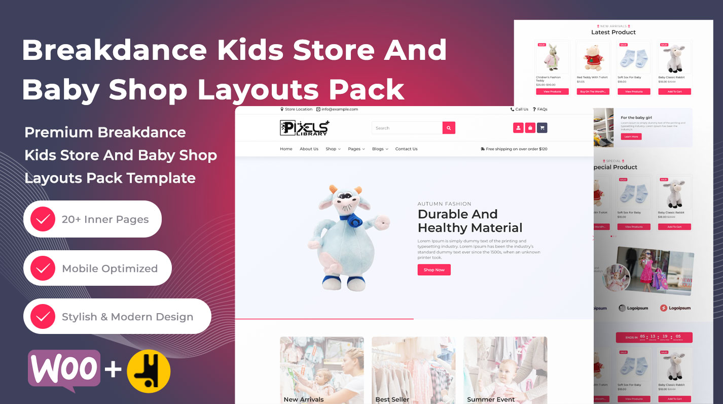 Breakdance Kids Store And Baby Shop Layouts Pack