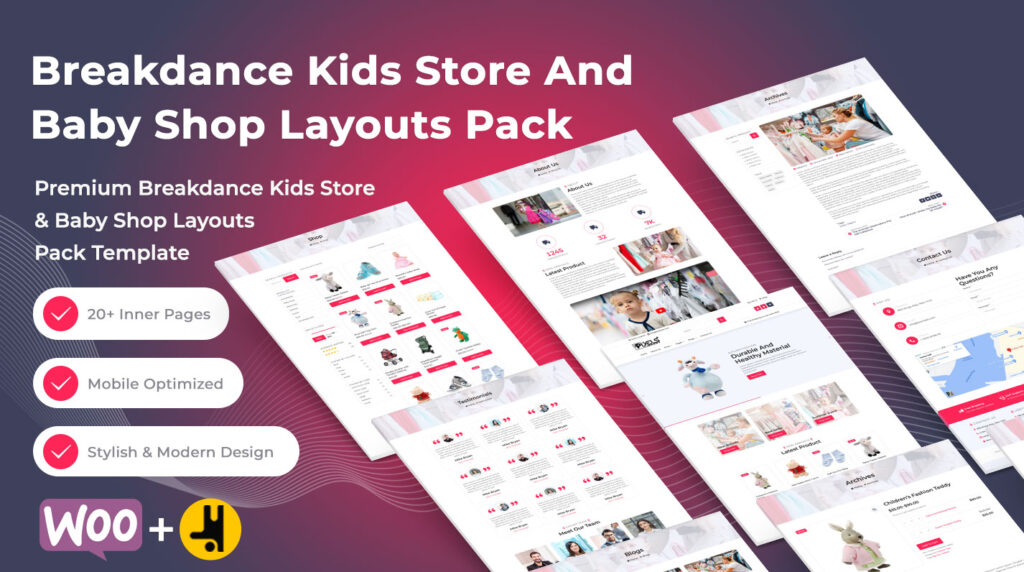 Breakdance Kids Store And Baby Shop Layouts Pack